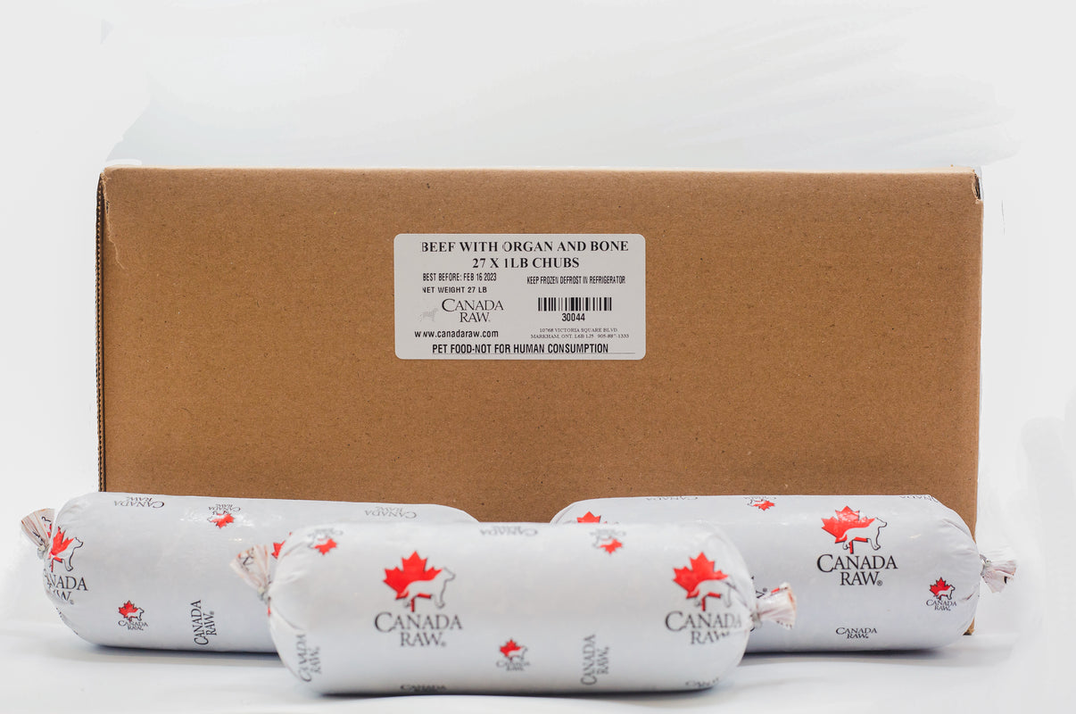 Medium Ground Beef with Organ and Bone (27 x 1lb chub case) – Canada Raw